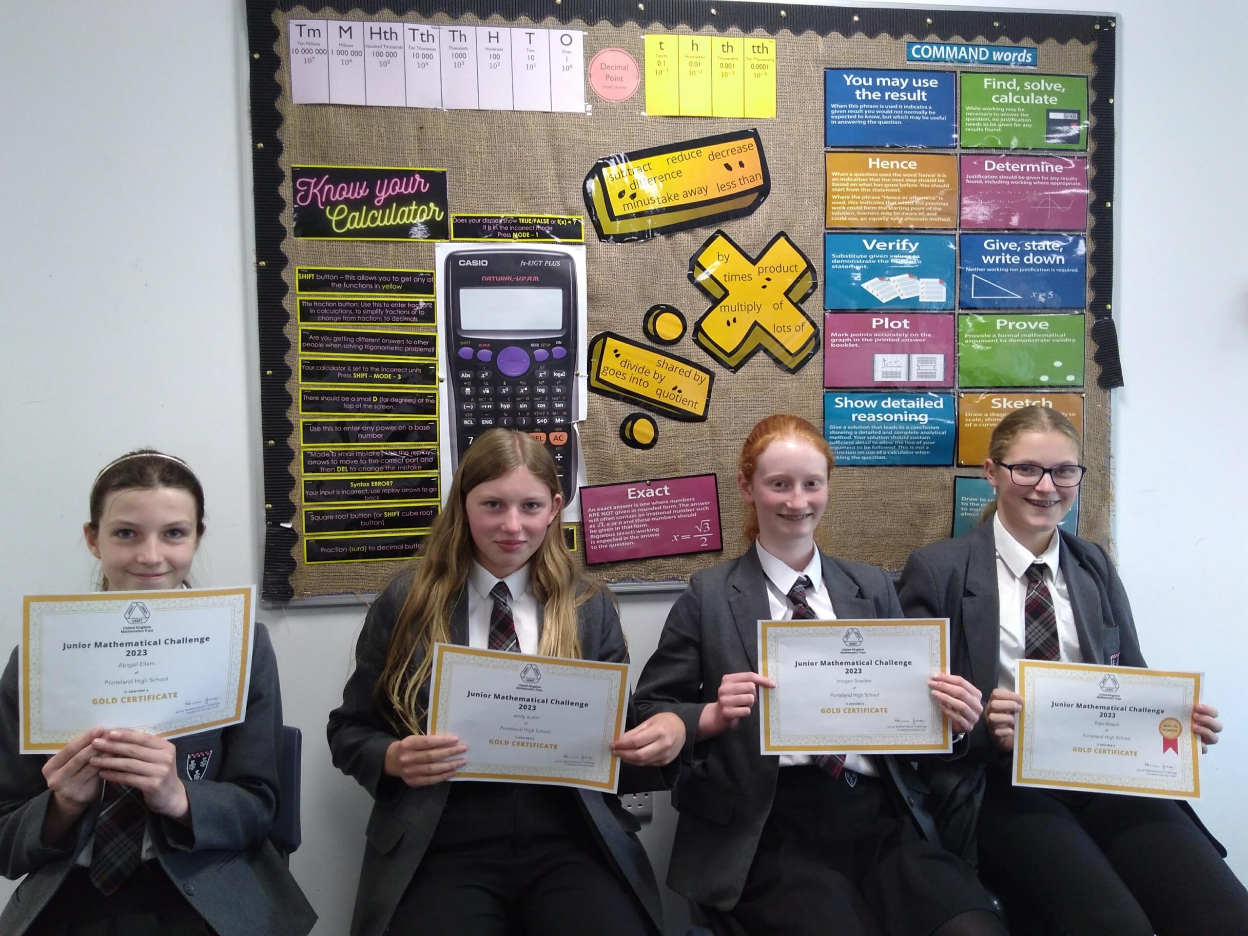 Junior Maths Challenge - students achieve a 'Gold Standard' - Ponteland ...